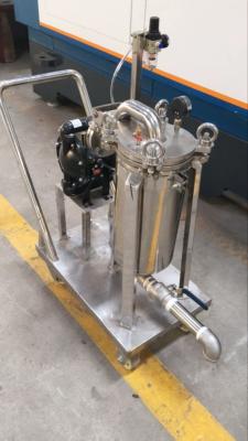 China Industrial Mobile Bag Filter Machine For Coatings 0.25m2 Filtering Area for sale