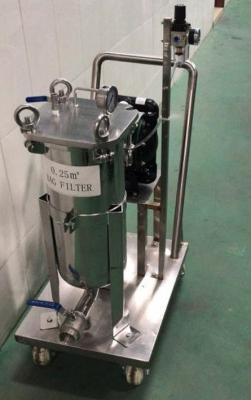 China Industrial Mobile Bag Filter Machine For Coatings 0.25m2 Filtering Area for sale