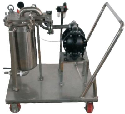 China Industrial Mobile Bag Filter Machine For Coatings 0.25m2 Filtering Area for sale