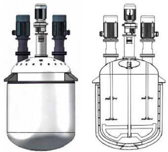China Multi Function Stainless Steel Mixing Kettle 1000L - 6000L Three Shaft Stirring And Dispersing Tank for sale