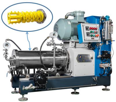 China 100L Capacity High Flow Horizontal Bead Mill With PU Discs For Water Based Products for sale