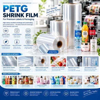 China Clear PETG Shrink Film Providing Durable Protection and Attractive Presentation for Consumer Product Packaging for sale