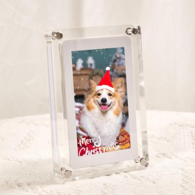 China Most Popular 7 Inch Transparent Acrylic Crystal Advertising Player Digital Photo Frame Motion Video IPS LCD Support Customize for sale
