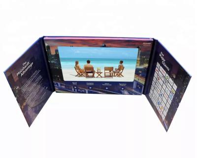 China Custom A5 7 Inch Screen LCD Video Advertising Brochure Digital Gift Card for Business Invitation for sale