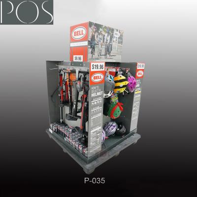 China Factory Custom Point-of-Purchase Display with hooks in four sides pallet displays for sale