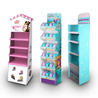 China three trays floor display stands rack with base for sale