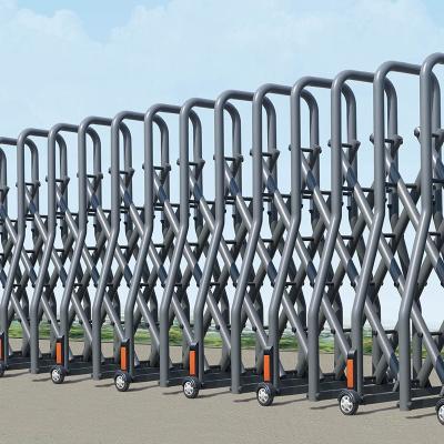 China Elektrische Gemotoriseerde Intrekbare het Roestvrije staalbuitenkant van Omheiningsgate accordion doors Te koop