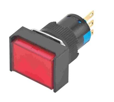 China NP6-DS Illuminated Self-Locking Flat Button IP40 Industrial Control Circuit Pushbutton Switch for sale