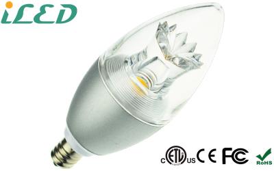 China Soft White 5W Flame Tip LED Clear Candle Light Bulbs 120 Volt 50 Watts Equal for sale