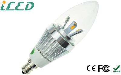 China Aluminum 35W equal E12 LED Candle Light Bulbs for Home 4Watt 85 - 245V AC 37 * 138mm for sale