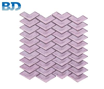 China Cheveron Glass Mosaic (Rosegold) for sale