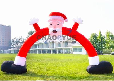 中国 クリスマスの広告のための210Dオックスフォードの布かなり12m膨脹可能なサンタクロースのアーチ 販売のため