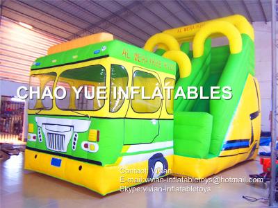Cina Il castello gonfiabile asciutto dello scorrevole del bus del vinile del PVC, gonfiabile asciuga lo scorrevole con il ventilatore dell'UL del CE in vendita
