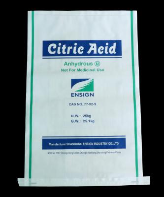 China 25kg Anhydrous Powdered Citric Acid C6H8O7 USP Standard Food Grade for sale