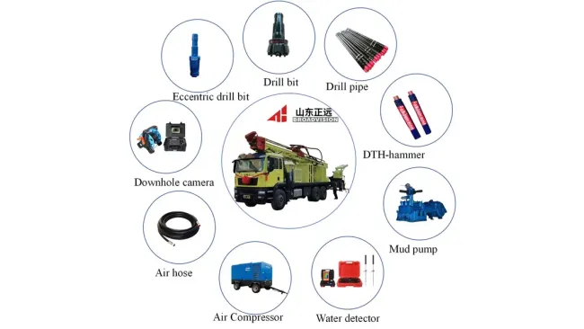 China Truck Mounted Water Drilling Machine Hydraulic 600m Depth Water Well Drilling Rig