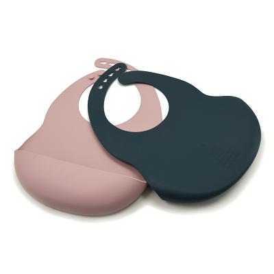 China Multi Colors Deep Front Pocket 100g Baby Silicone Bibs For Messy Eaters for sale
