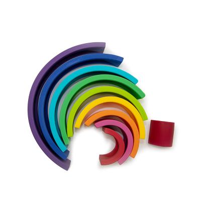 China Zachte niet pvc-Baby die Toy Food Grade Silicone Sensory-Blokken stapelen Te koop