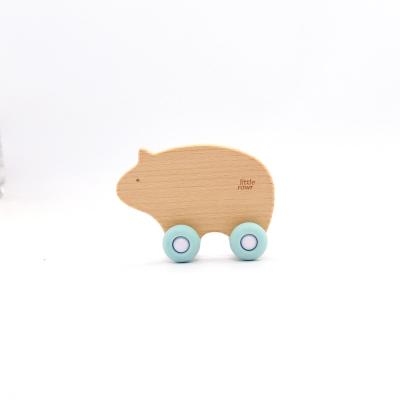 Cina Il silicone di legno importato libero Teether del faggio di BPA ha personalizzato i colori in vendita
