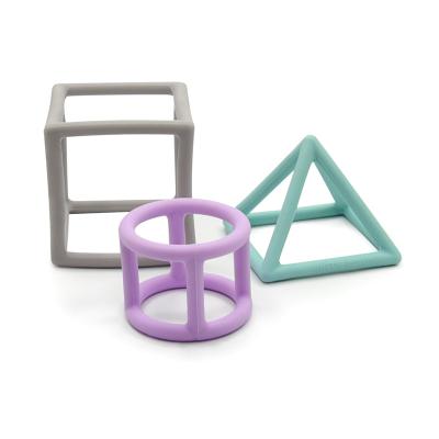 Cina Tossico naturale su ordinazione di Logo Geometric Food Grade Silicone Teethers non in vendita
