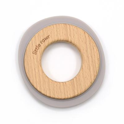 China Anéis saindo os dentes de madeira BPA de Grey Walrus Shaped Silicone Beech livres à venda