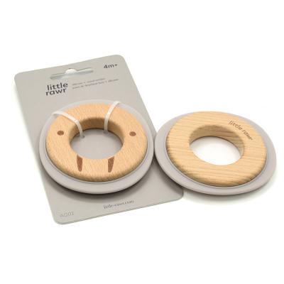 China Anéis saindo os dentes de madeira BPA de Grey Walrus Shaped Silicone Beech livres à venda