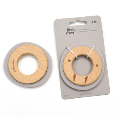 China Anéis saindo os dentes de madeira BPA de Grey Walrus Shaped Silicone Beech livres à venda