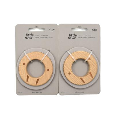 China Anéis saindo os dentes de madeira BPA de Grey Walrus Shaped Silicone Beech livres à venda