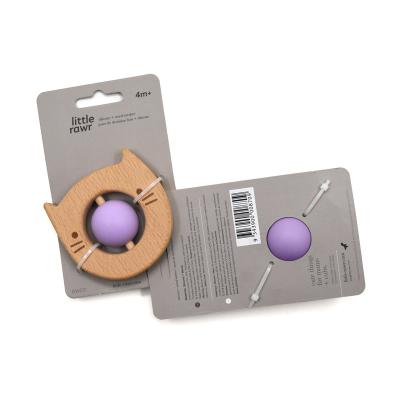 Китай Портативная 8cm деревянная форма киски шарика вращения трещотки Teether силикона продается