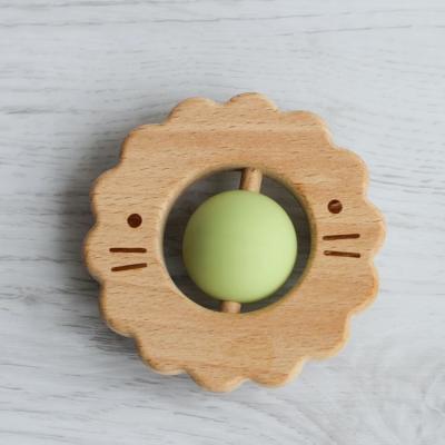 Cina Silicone di legno Teether di Lion Shaped Rattle Rotate Wheel ASTM in vendita