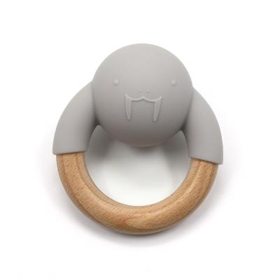 Cina Il FSC organico ha certificato la forma di legno del tricheco di Teether del silicone del faggio in vendita