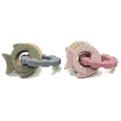 Cina Forma unisex non tossica del pesce di stile di Teether UE di legno del silicone dell'OEM del commestibile in vendita