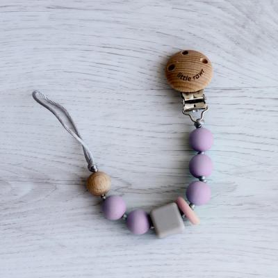 Cina Catena libera masticabile di legno della tettarella delle perle mettere i denti del silicone del faggio BPA in vendita