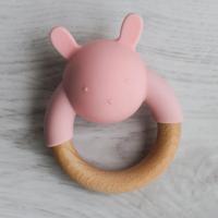 China Handbell Wooden Silicone Teether for sale