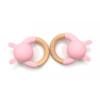 China Handbell Wooden Silicone Teether for sale