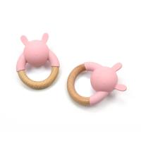 China Handbell Wooden Silicone Teether for sale