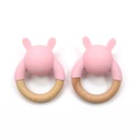 China Handbell Wooden Silicone Teether for sale