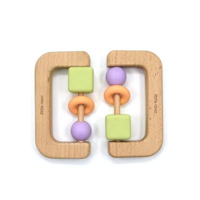 Cina Anello masticabile del silicone di CPSIA ASTM del bambino libero di legno di Teether BPA in vendita