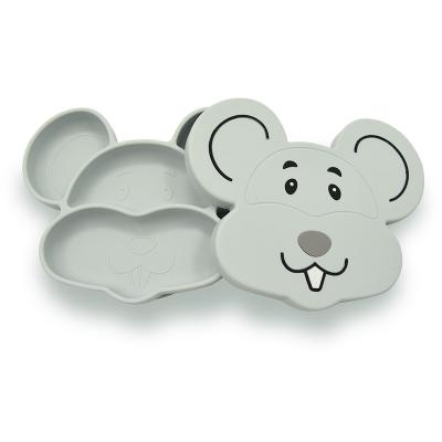 Cina LFGB approvano la piastrina Grey Spill Proof Feeding Placemat del silicone del bambino in vendita