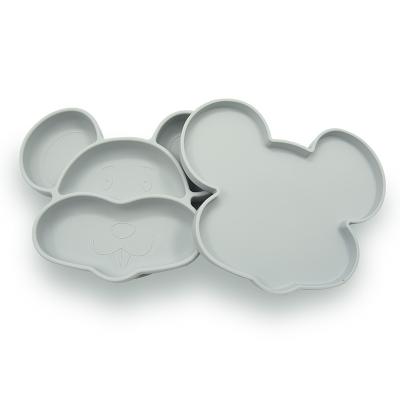 Cina LFGB approvano la piastrina Grey Spill Proof Feeding Placemat del silicone del bambino in vendita