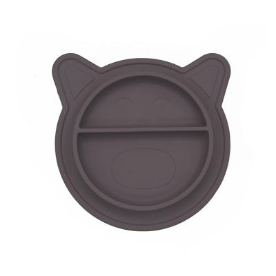 Cina Il porcellino semplice sveglio modella Dusty Lilac Baby Silicone Plate Eco amichevole in vendita