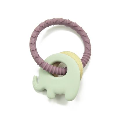 Cina Giocattoli di legno mettere i denti del faggio del silicone dell'elefante del commestibile per i giovani bambini in vendita