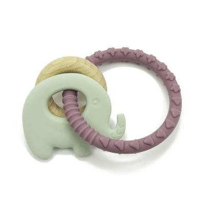 Cina Giocattoli di legno mettere i denti del faggio del silicone dell'elefante del commestibile per i giovani bambini in vendita