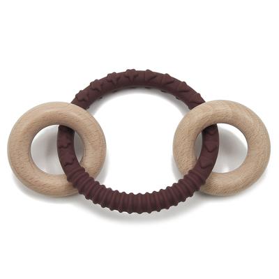China De zachte Ring van de Babyteether van de Silicone Natuurlijke Hout Aangepaste Kleur Te koop
