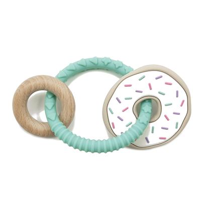 Cina Legno libero naturale Teether del silicone del PVC di legno di faggio dell'OEM BPA per i bambini in vendita
