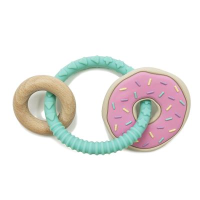 Cina Legno libero naturale Teether del silicone del PVC di legno di faggio dell'OEM BPA per i bambini in vendita