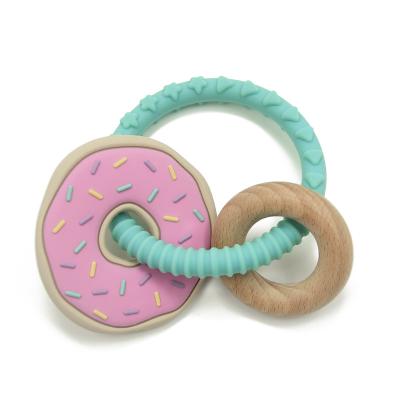 Cina Legno libero naturale Teether del silicone del PVC di legno di faggio dell'OEM BPA per i bambini in vendita