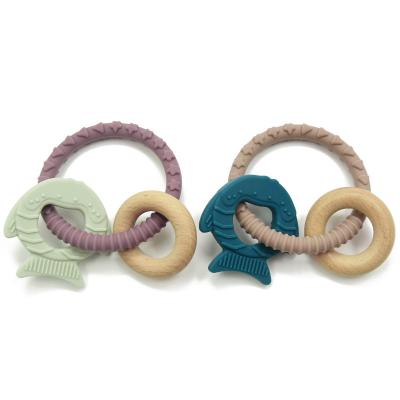 Cina Il silicone puro FSC ha certificato Ring For mettente i denti di legno infantile 12 mesi in vendita