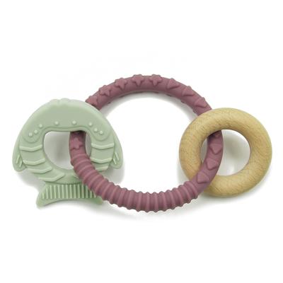 Cina Il silicone puro FSC ha certificato Ring For mettente i denti di legno infantile 12 mesi in vendita