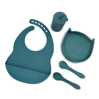 Cina Non slitti la busbana francese d'alimentazione LFGB degli insiemi del bambino libero del silicone di BPA in vendita