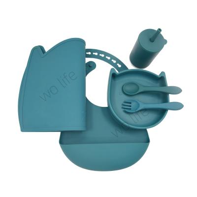 Cina Non slitti la busbana francese d'alimentazione LFGB degli insiemi del bambino libero del silicone di BPA in vendita